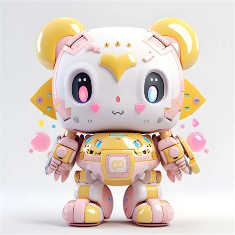 Premium Ai Image Modern Talking Cute 3d Robot Cartoon Mascot Girl Cg