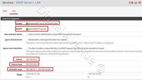 configure local dhcp server and dns resolver on pfsense