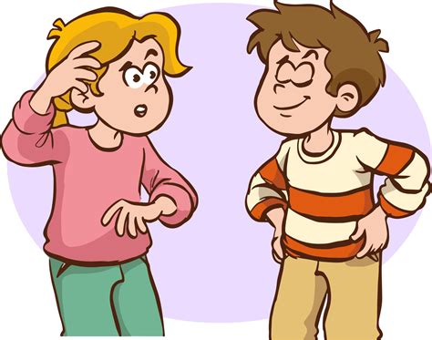 Two Boys Talking Cartoon