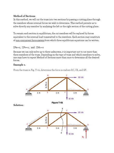 Method Of Sections Examples Pdf