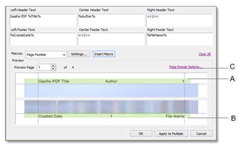 insert headers and footers and bates numbering to pdfs user manuals