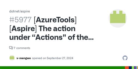 Azuretools Aspire The Action Under “actions Of The Container In The