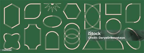 Minimalistic Linear Frames Arches Elements Geometric Shapes And Lines Aesthetic Frames For