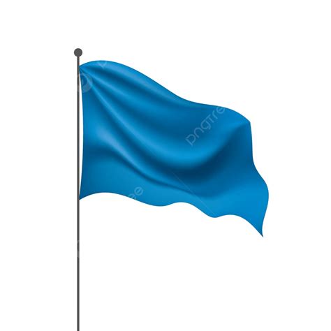Blue Flag Fluttering Against A Blank Canvas Banner Abstract Textile