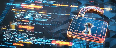 프로그래밍 언어 코드 단어 해킹및 3d 빛나는 와이어 메쉬 자물쇠 모델로 추상적 인 컴퓨터 보안 디자인 개념 클로즈업 구성