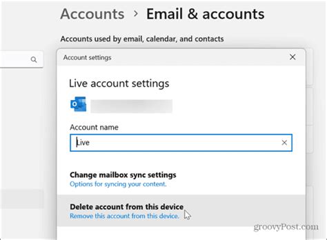 How To Delete Stored Email Accounts On Windows 11