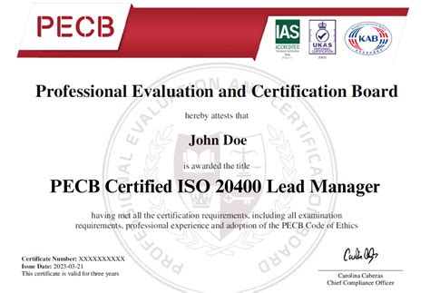 Iso 20400 Lead Manager Certification Training