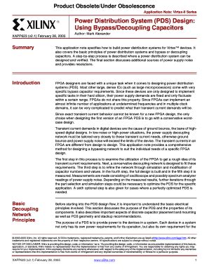 Fillable Online Xilinx XAPP623 Power Distribution System PDS Design Using Bypass Decoupling
