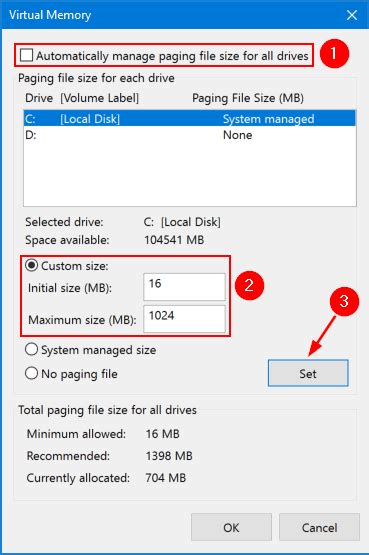 How To Change Disable Or Move Pagefile In Windows 10 Password Recovery
