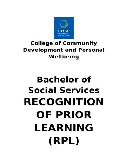 Recognition Of Prior Learning Policy And Doc Template Pdffiller