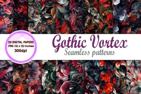 20 gothic vortex digital paper graphic by wzsa publishing · creative