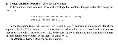Solved 1 Lexical Analysis 20 ﻿points Java Package