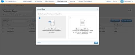 Loadimport Data Into Data Extensions Sfdc Lightning