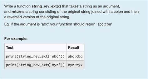 solved write a function string rev ext x that takes a