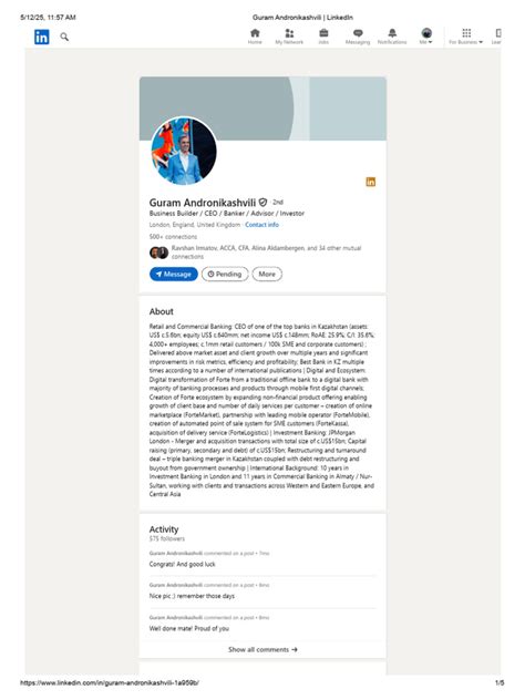 Guram Andronikashvili Linkedin Pdf Investment Banking Banks