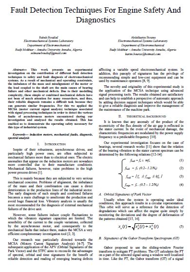 PDF FAULT DETECTION TECHNIQUES IN THE SERVICE OF SAFETY AND SYSTEMS DIAGNOSIS