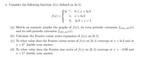 Solved 1 Consider The Following Function F X Defined On