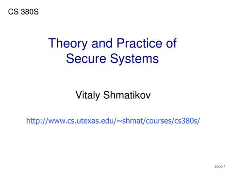 Ppt Theory And Practice Of Secure Systems Powerpoint Presentation Free Download Id1366602