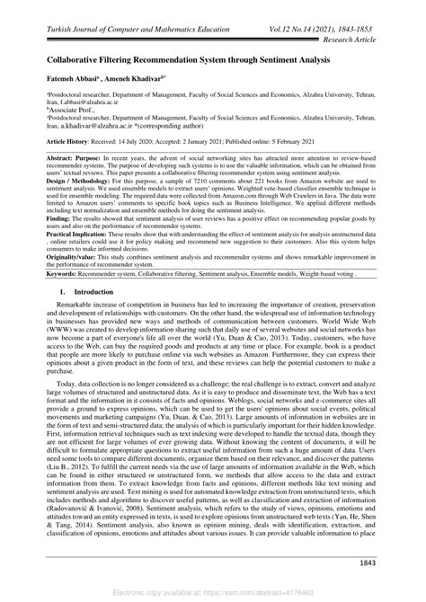 Pdf Collaborative Filtering Recommendation System Through Sentiment Analysis