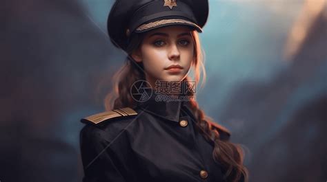身着军装的外国女子图片素材 正版创意图片600235711 摄图网