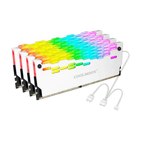 Kit 4 Dissipador De Calor Memoria Ram Coolmoon Ra 2 Led Argb 3 Pinos