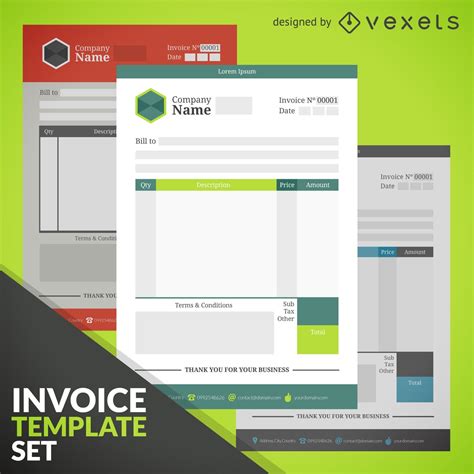 Conjunto Del Modelo De Factura Descargar Vector