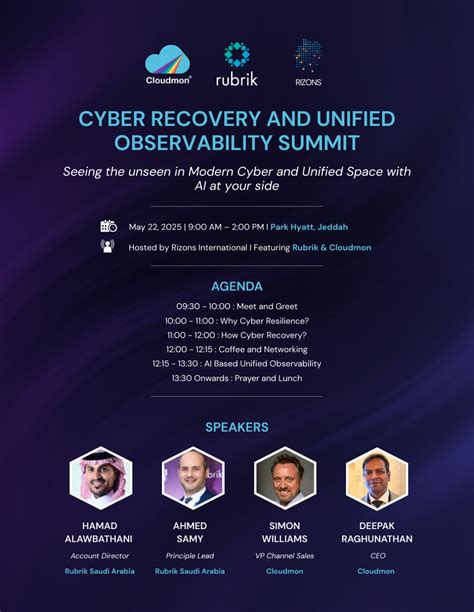 Cyber Resilience And Unified Observability Summit Rizons International Posted On The Topic