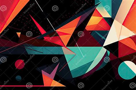 Abstract Geometrics In Modern And Sleek Typeface With Geometric Accents Stock Illustration