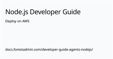 Deploy On AWS Node Js Developer Guide