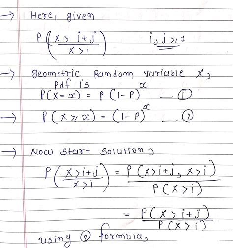 [solved] 4 geometric rv verify the memoryless property eq 2 44