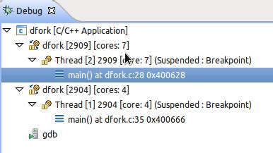 C Debug Fork In Eclipse Cdt Stack Overflow