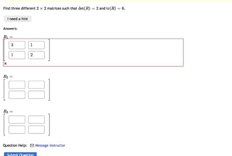 Solved Find Three Different 2×2 Matrices Such That Detr2