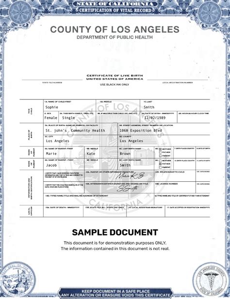 Birth Certificate Number Example