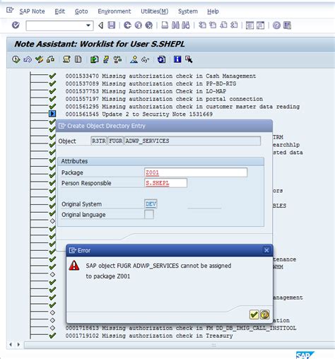Snote Sap Object Cannot Be Assigned To Package Z Sap Community