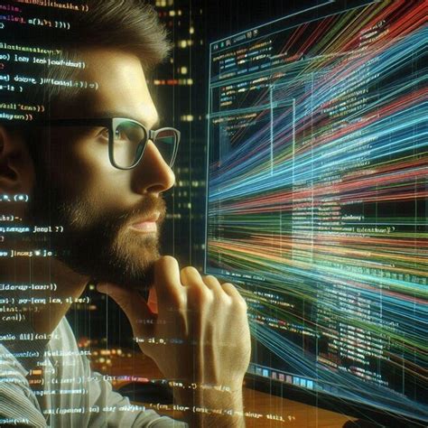 Virtual Code Editor In Action Premium Ai Generated Image