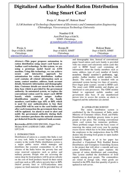 ieee paper for automated ration distribution using smart card pdf