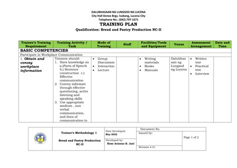 Training Plan Ok Jael BPP