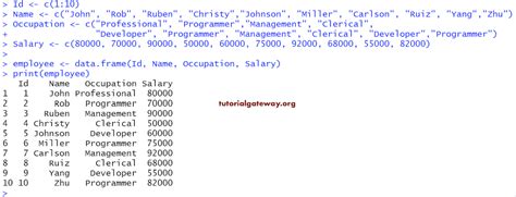 Data Frame In R Programming