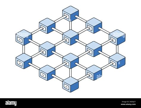 Illustration Of Interconnected Blocks Forming A Chain Representing