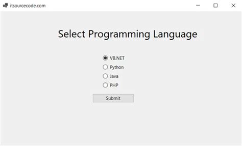Radio Button Control In VB Net Properties Methods And Events