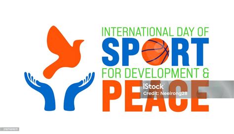 4월은 개발과 평화를 위한 국제 스포츠의 날입니다 휴일 컨셉 배경 배너 플래카드 카드 및 텍스트 비문이 있는 포스터 디자인 템플릿에 사용 4월에 대한 스톡 벡터 아트 및
