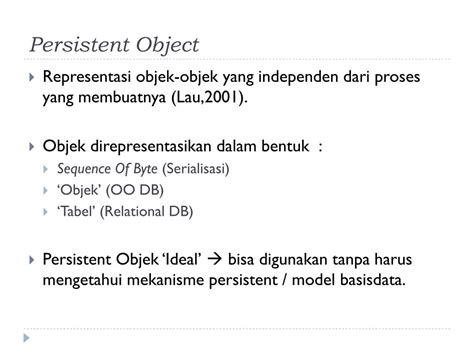 Ppt Persistent Object Powerpoint Presentation Free Download Id6067246