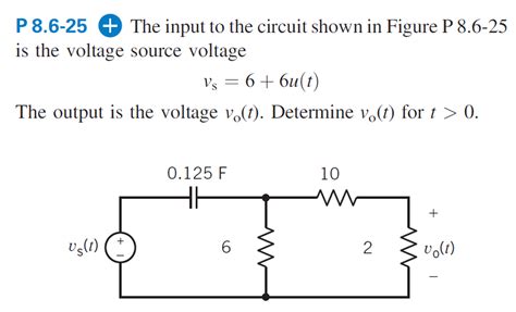 Solved The Input To The Circuit Shown In Figure P 8 6 25 Is Chegg Com