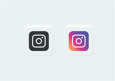 Instagram Icon Trendy Neumorphism Style Neumorphic Instagram Logo Icon