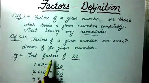 Factor Definition