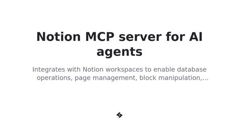 Notion Mcp Server For Ai Agents