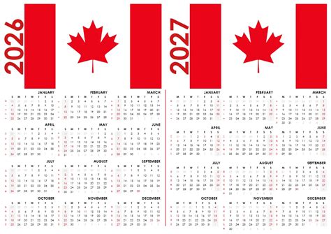 Printable 2026 Calendar Canada Free Pdf
