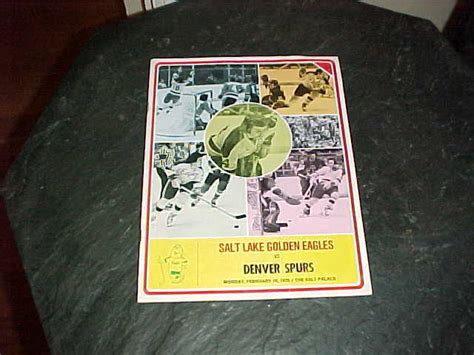 1975 Salt Lake City Golden Eagles V Denver Spurs Whl Hockey Program 2
