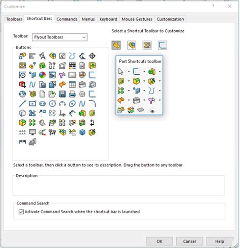 Solidworks Customizing The Shortcut Toolbar S Key And Mouse Gesture