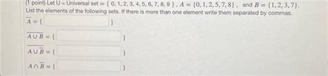 Solved Point Let U Universal Set Chegg Com